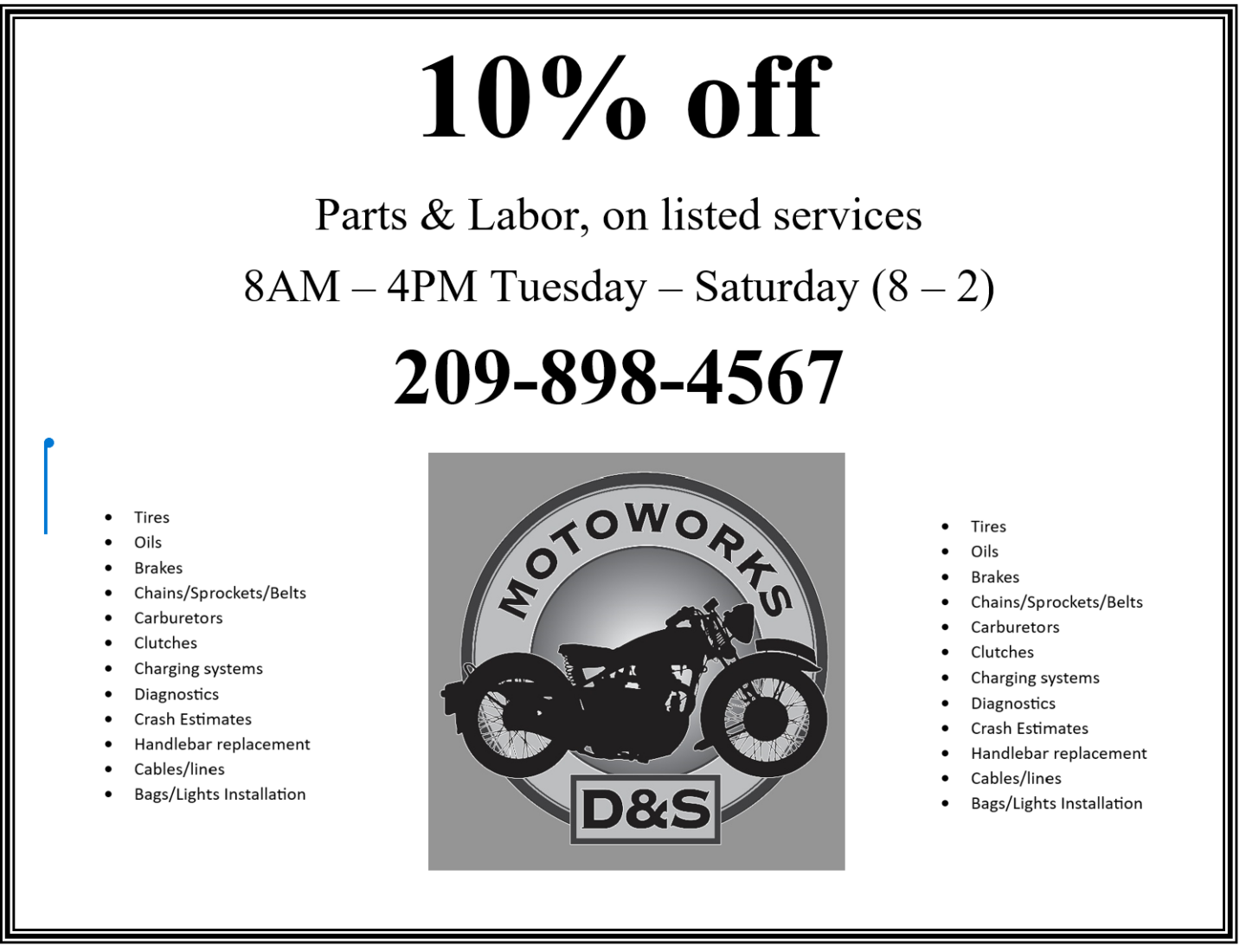 Motorcycle Repair Stockton, CA | Home | D&S Moto Works
